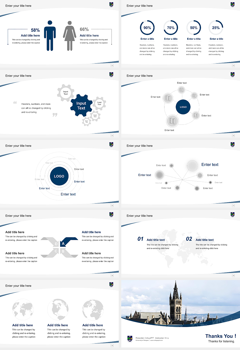 University of Glasgow Course/Courseware Creation PPT Template_CollegePPT