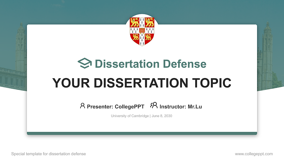 University of Cambridge Graduation Thesis Defense PPT Template_CollegePPT