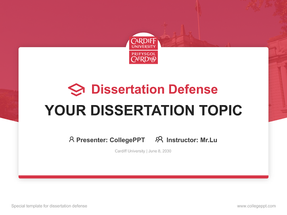 Cardiff University Graduation Thesis Defense PPT Template_CollegePPT
