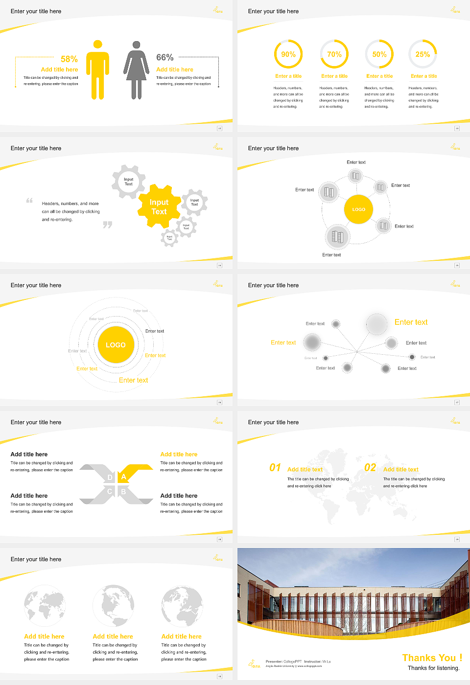 Anglia Ruskin University Course/Courseware Creation PPT Template_CollegePPT