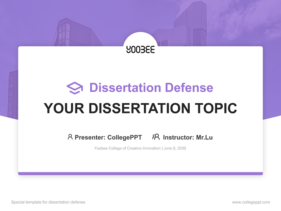 Yoobee College of Creative Innovation Graduation Thesis Defense PPT ...