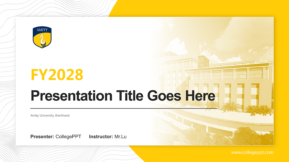 Amity University Jharkhand Academic Presentation/Research Findings Report PPT Template_CollegePPT