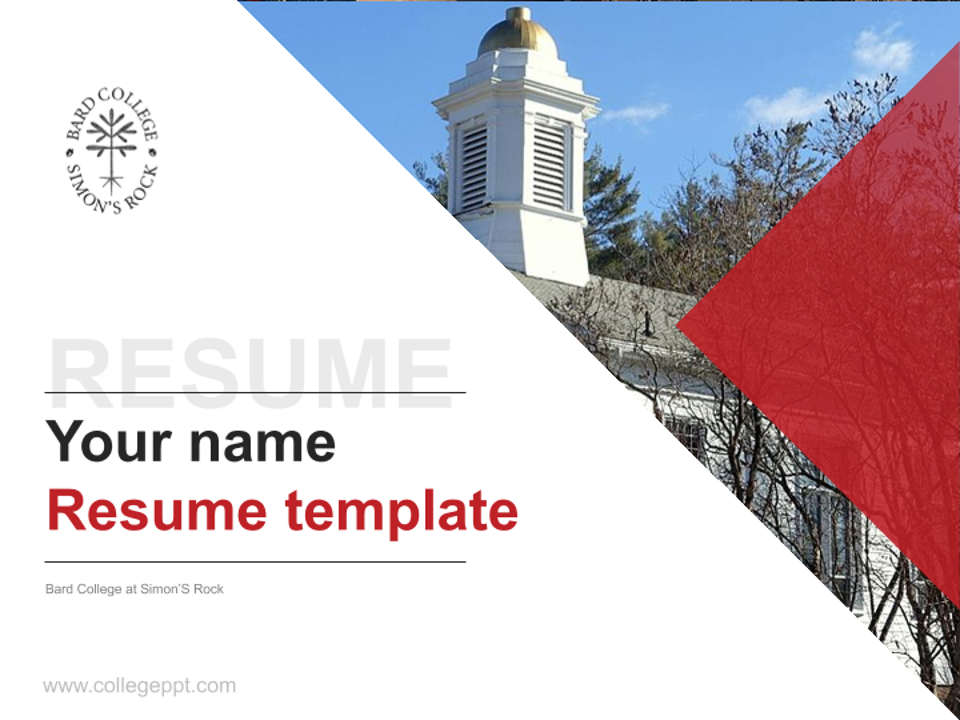 Bard College at Simon’S Rock Resume PPT Template_CollegePPT
