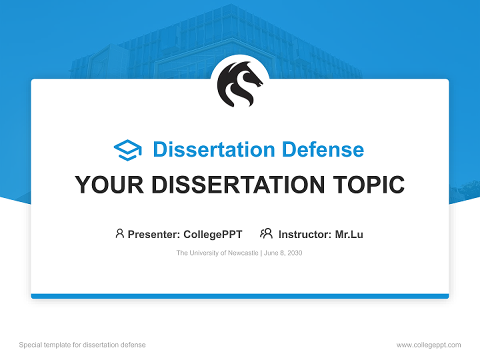 The University of Newcastle Graduation Thesis Defense PPT Template ...