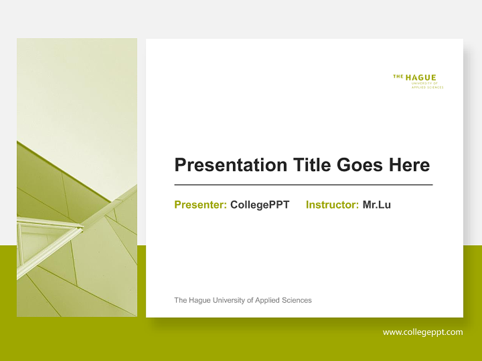 The Hague University of Applied Sciences General Purpose PPT Template ...