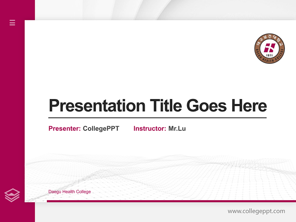 Daegu Health College Thesis Proposal/Graduation Defense PPT Template ...