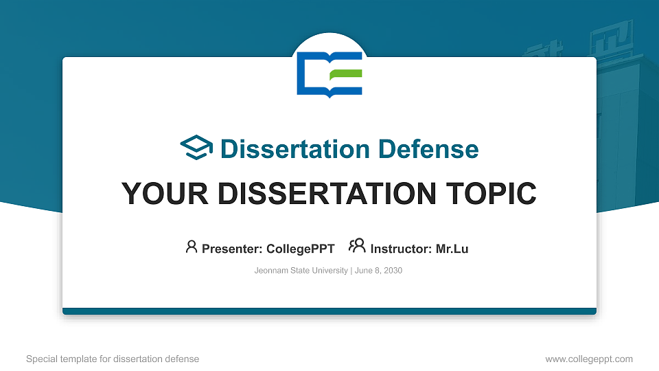 Jeonnam State University Graduation Thesis Defense PPT Template_CollegePPT