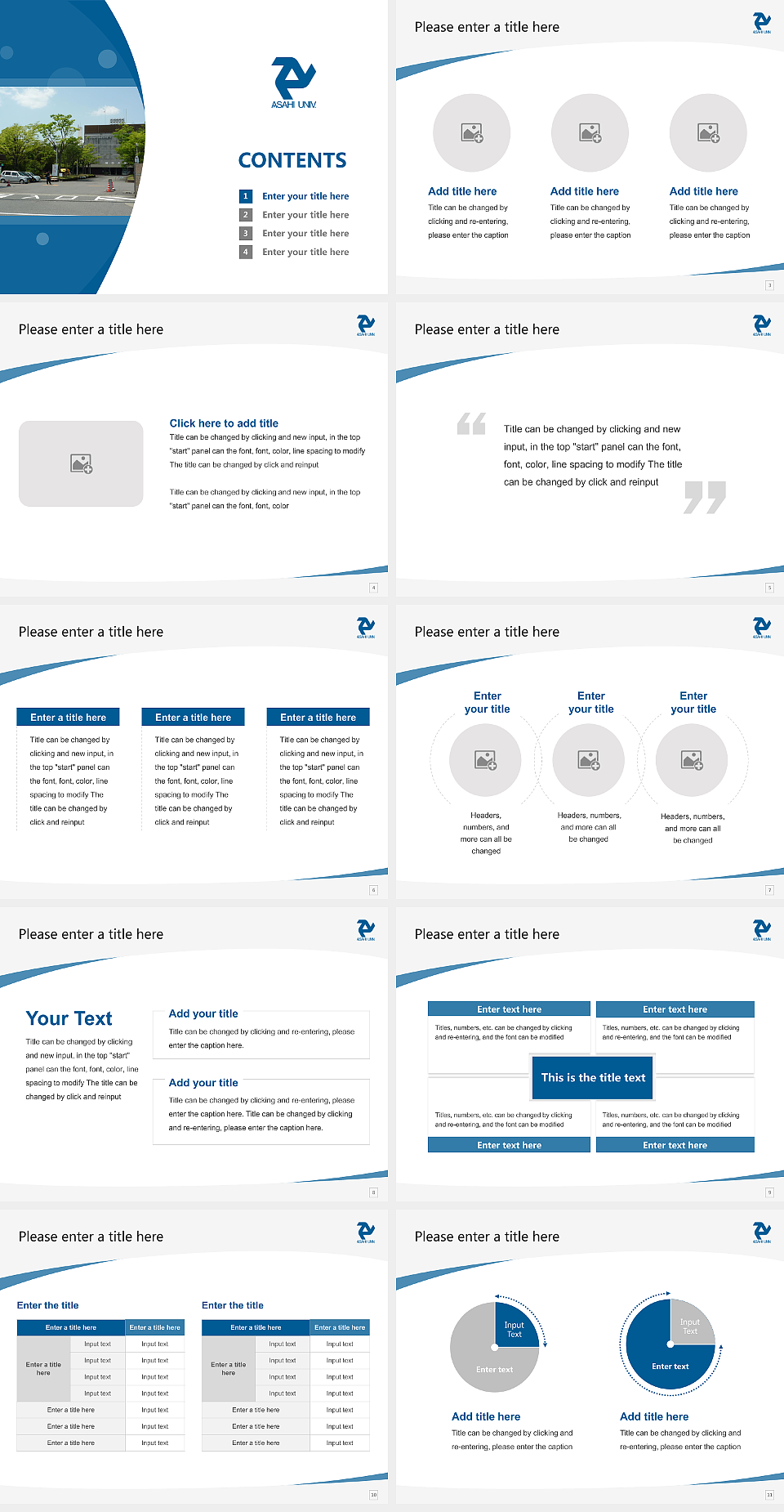Asahi University Course/Courseware Creation PPT Template_CollegePPT