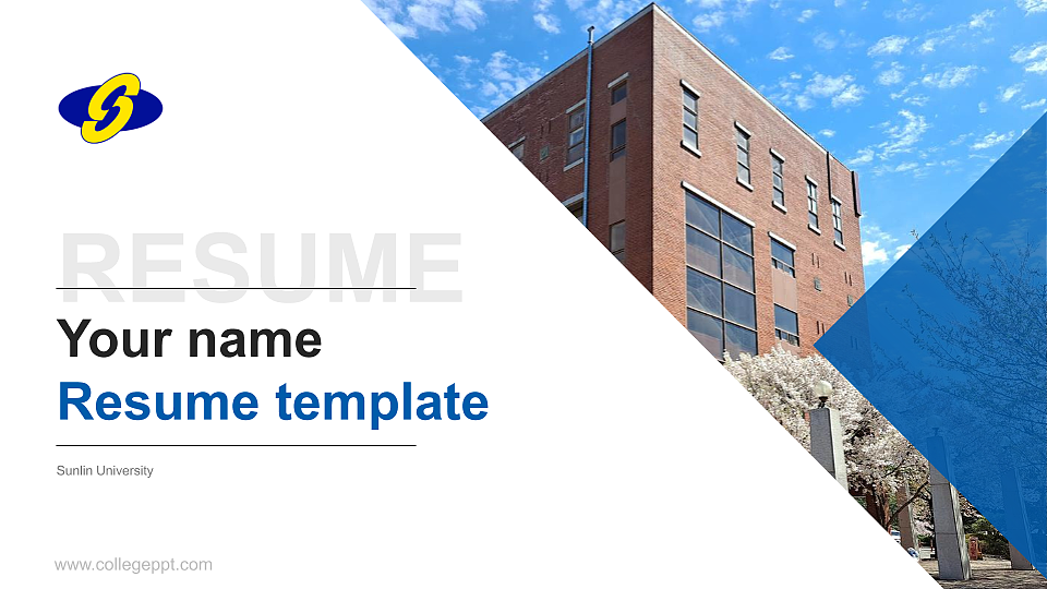 Sunlin University Resume PPT Template_CollegePPT
