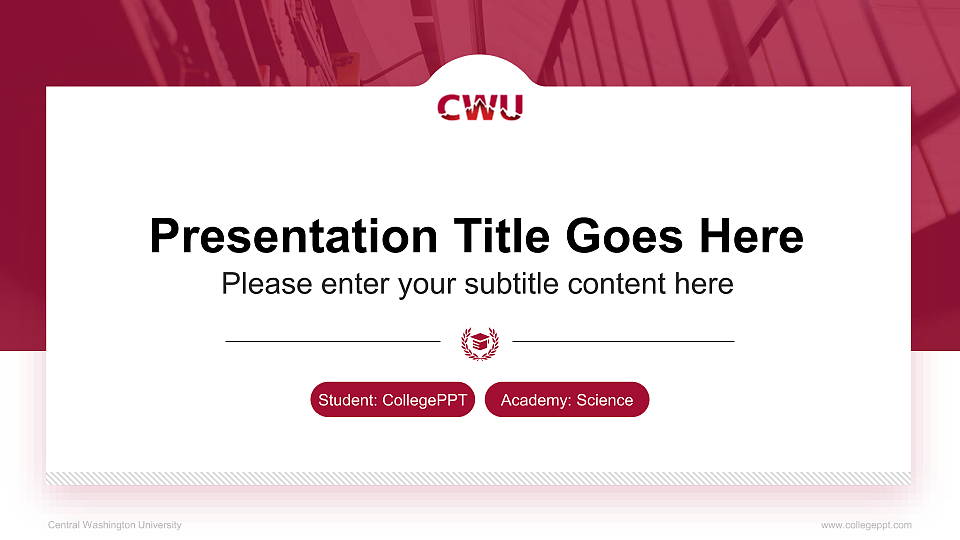 Central Washington University National Scholarship Defense PPT Template ...