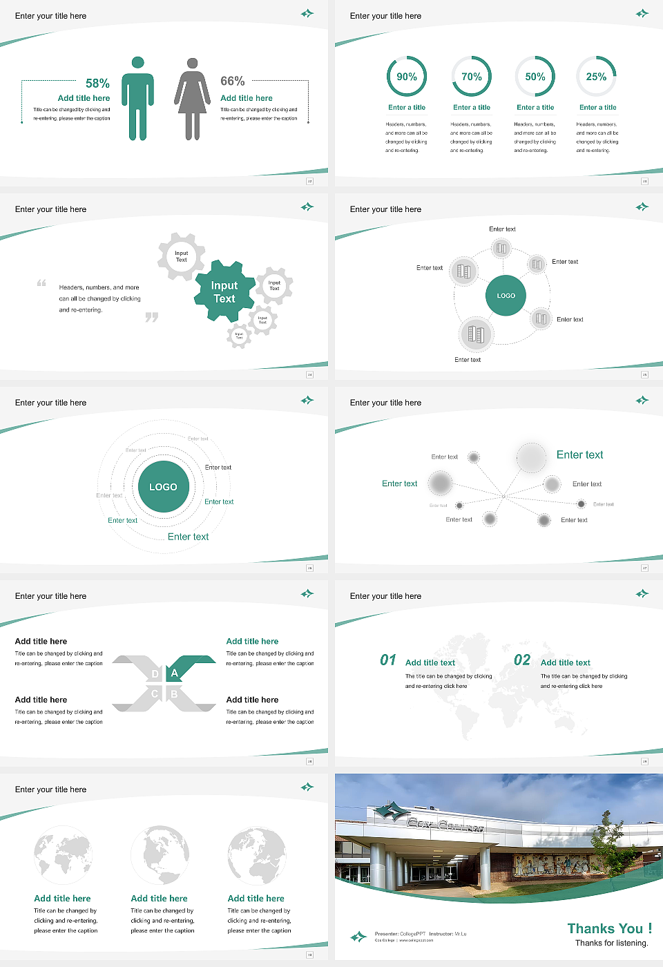 Cox College Course/Courseware Creation PPT Template_CollegePPT