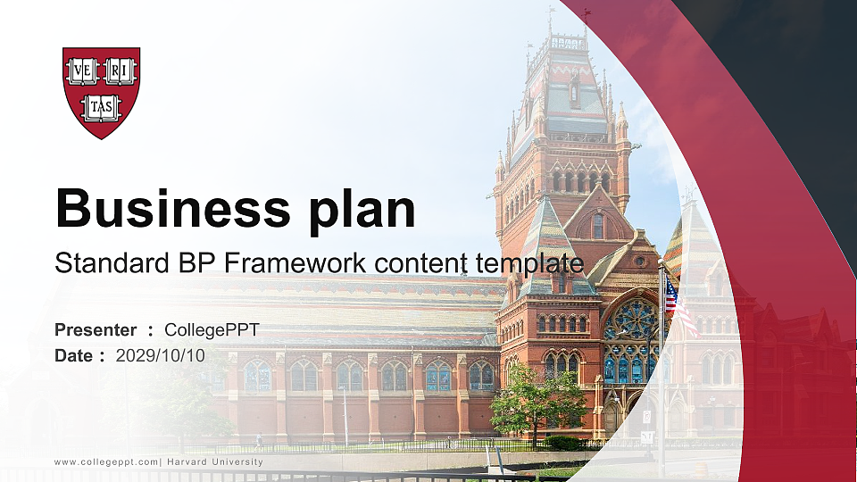 Harvard University Competition/Entrepreneurship Contest PPT Template ...