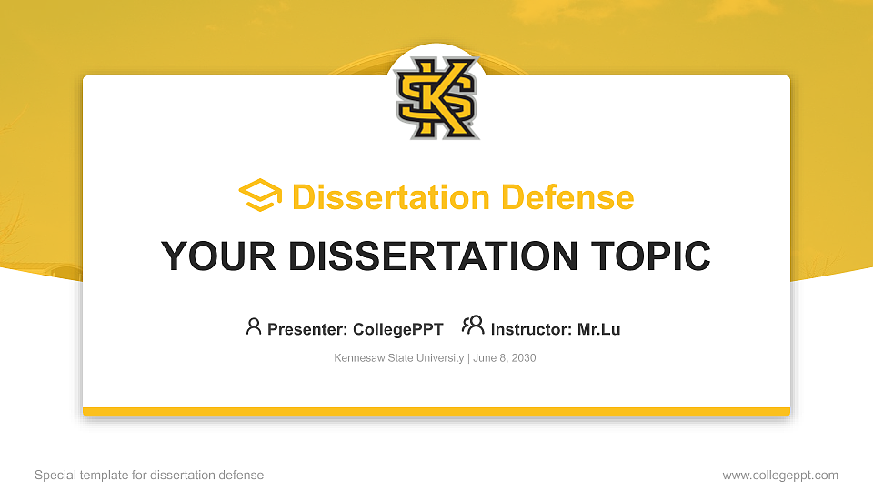 Kennesaw State University Graduation Thesis Defense PPT Template_CollegePPT