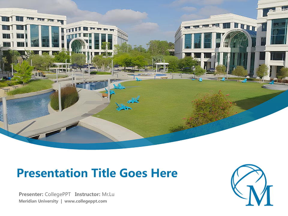 Meridian University Course/Courseware Creation PPT Template_CollegePPT