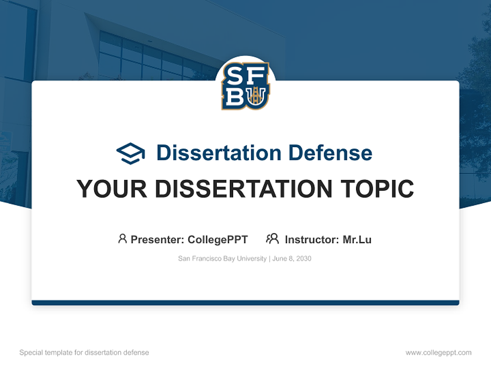 San Francisco Bay University Graduation Thesis Defense PPT Template ...