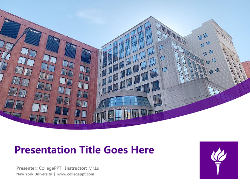 New York University Course/Courseware Creation PPT Template_CollegePPT