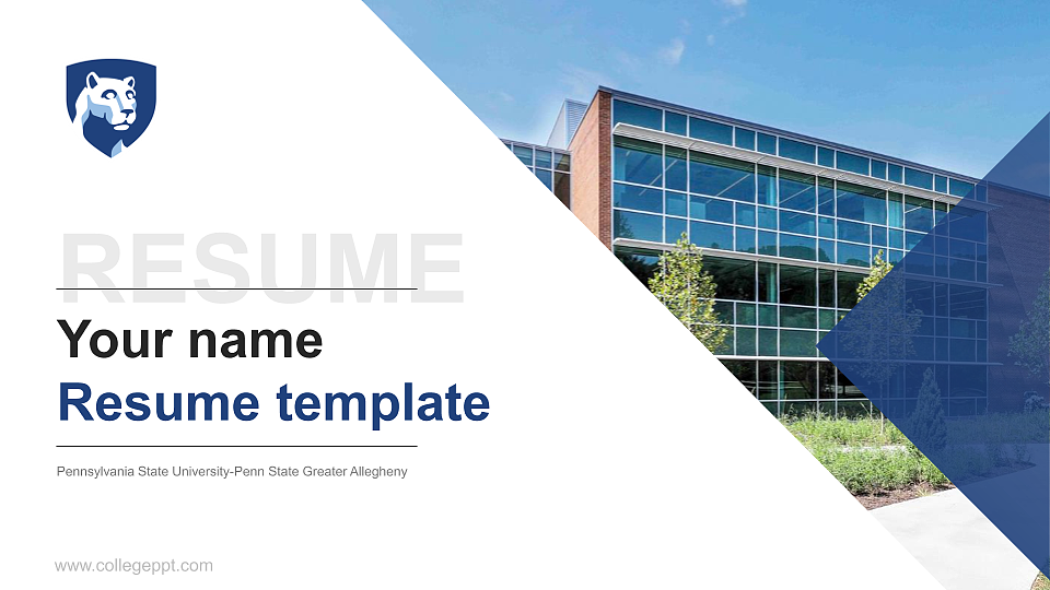 Pennsylvania State University-Penn State Greater Allegheny Resume PPT ...
