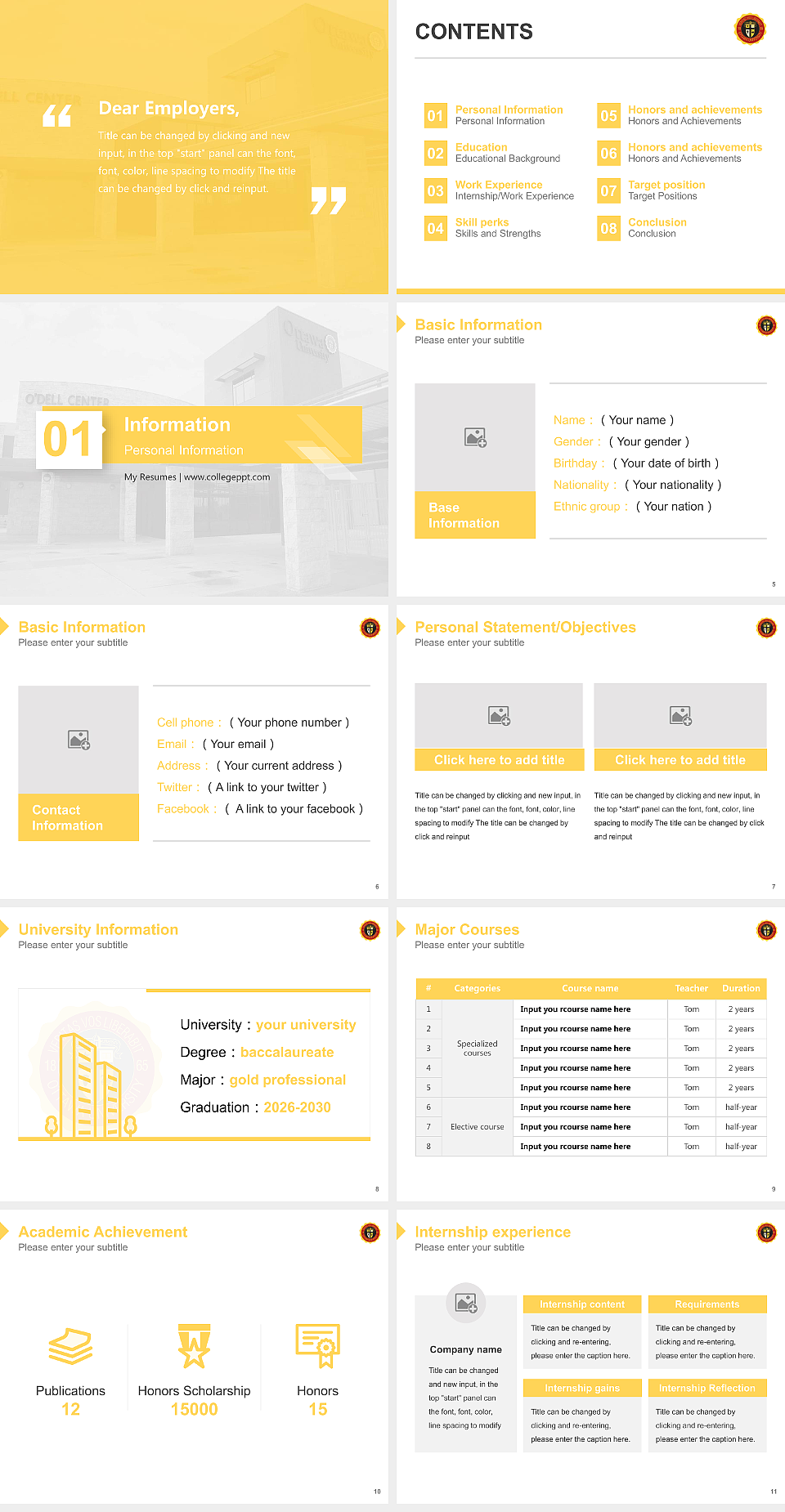 Ottawa University-Online Resume PPT Template_CollegePPT