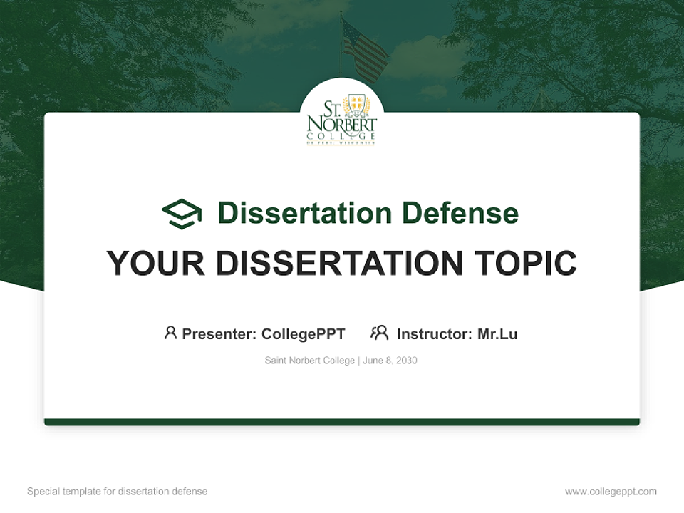 Saint Norbert College Graduation Thesis Defense PPT Template_CollegePPT