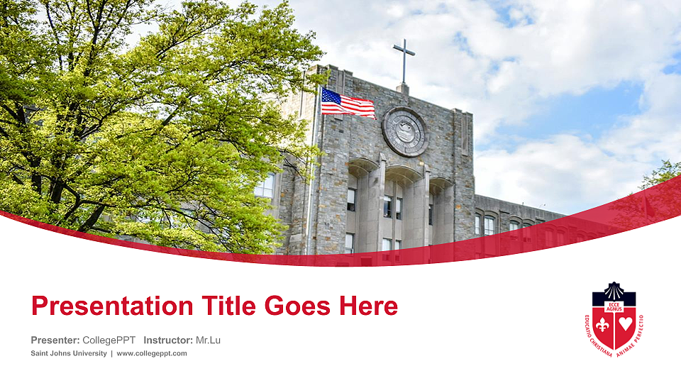 Saint Johns University Course/Courseware Creation PPT Template_CollegePPT