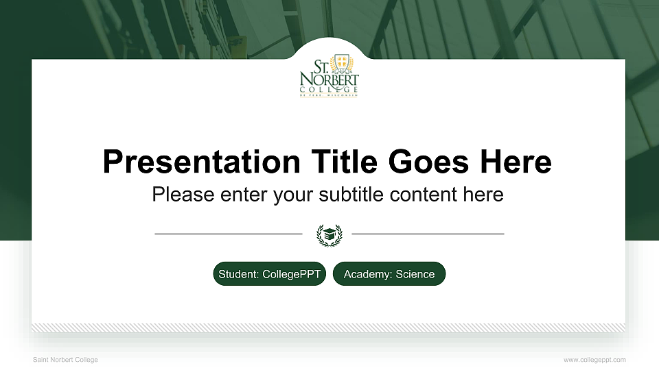 Saint Norbert College National Scholarship Defense PPT Template_CollegePPT