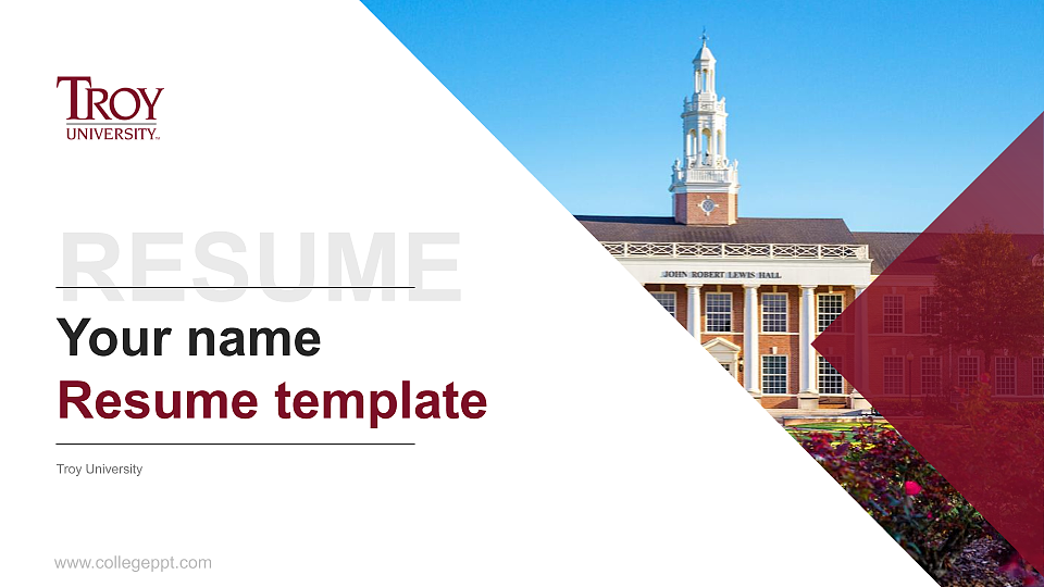 Troy University Resume PPT Template_CollegePPT