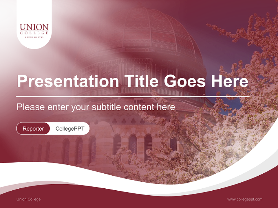 Union College Lecture Sharing and Networking Event PPT Template_CollegePPT