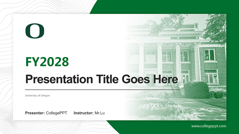 University of Oregon Academic Presentation/Research Findings Report PPT ...