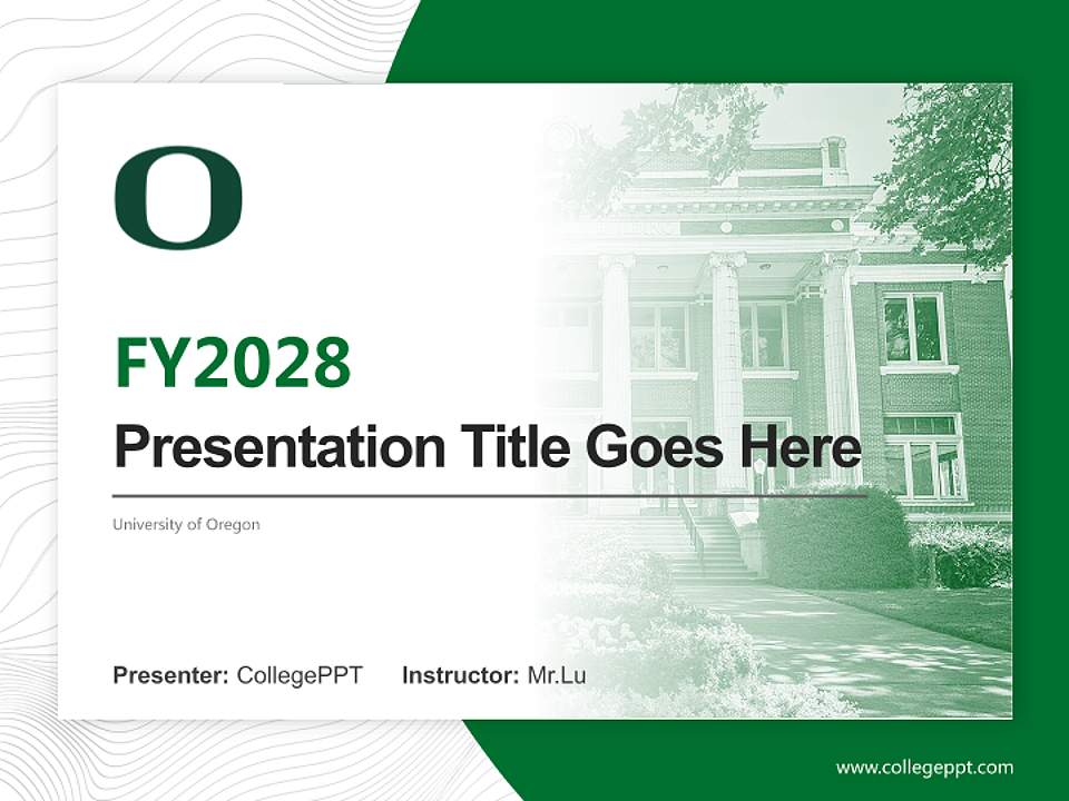 University of Oregon Academic Presentation/Research Findings Report PPT ...
